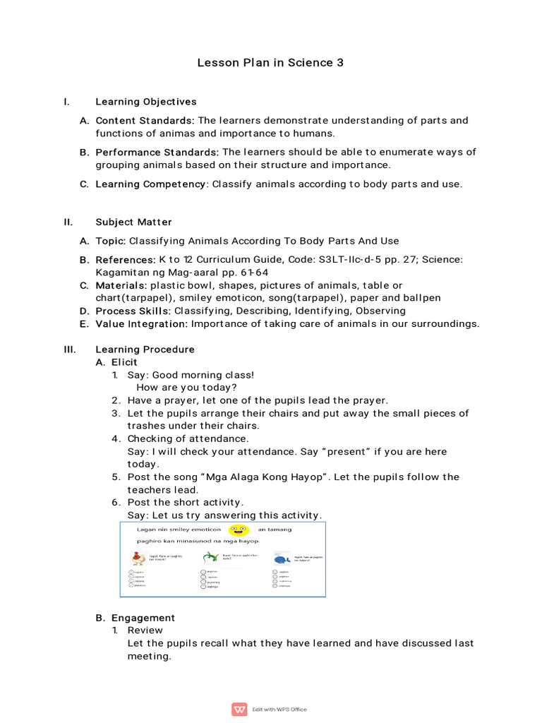 Demo Lesson Plan 3 Elementary | PDF