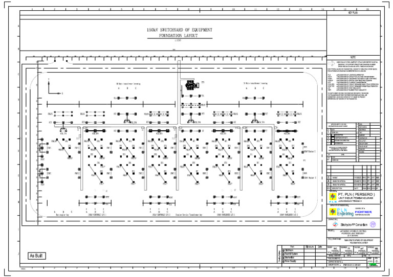 1 P98123-0-E-C-DW-001 150kV Switchyard of Equipment Foundation Layout ...