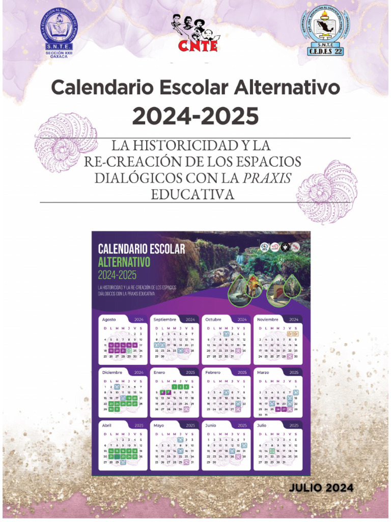 Calendario Escolar Alternativo 2024 2025 | PDF | México | Harina