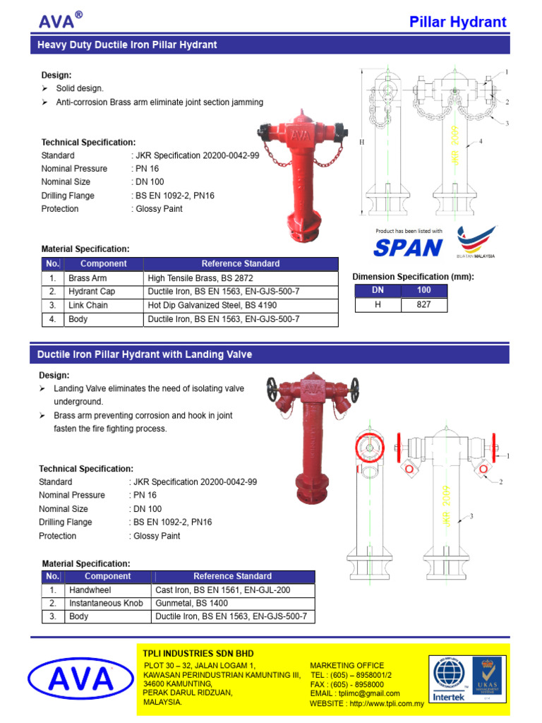 Pillar Hdyrant - PILLAR HYDRANT LANDING VALVE 1 | PDF