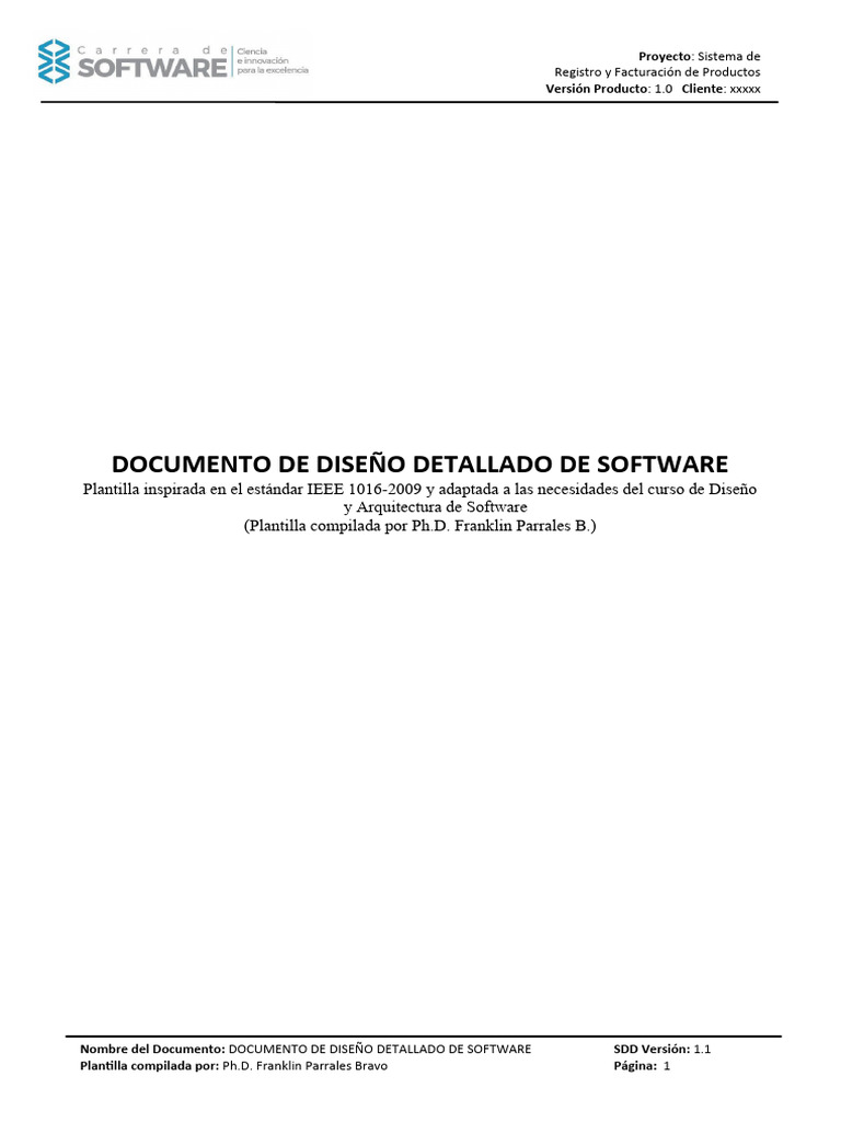 FRPB Das Plantilla Especificacion Diseno | PDF | Software | Usuario ...