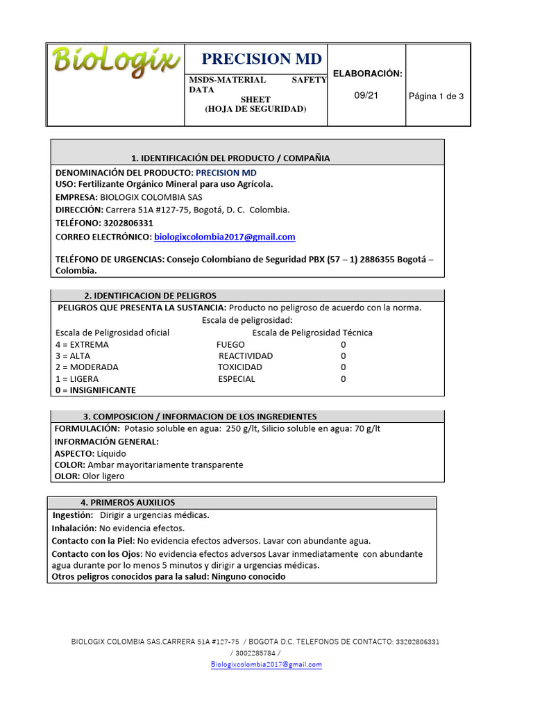 Precision HS | PDF | Agua | Residuos