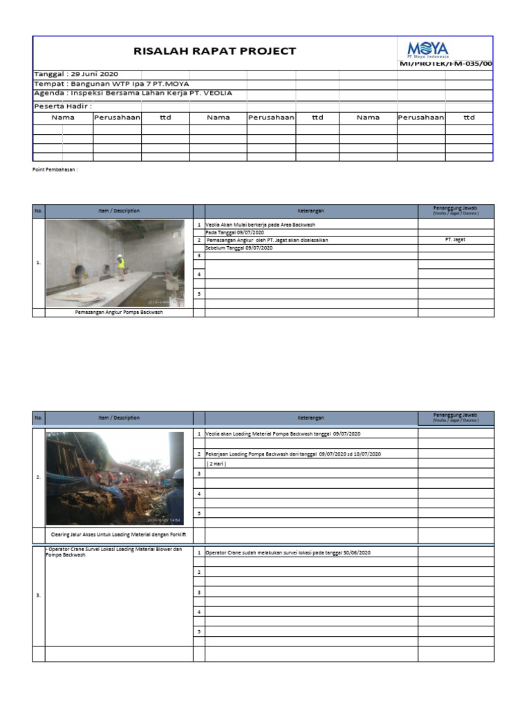 Proyek Pemasangan Angkur Pompa Backwash | PDF