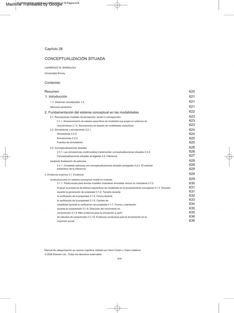 Barsalou - Situated Conceptualization | PDF | Pensamiento | Experiencia Barsalou - Situated Conceptualization | PDF | Pensamiento | Experiencia