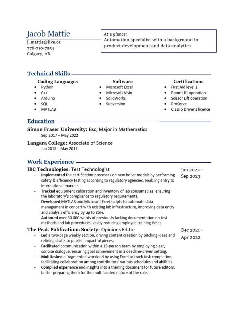 Resume - Jacob Mattie-3 | PDF | Data | Microsoft Excel
