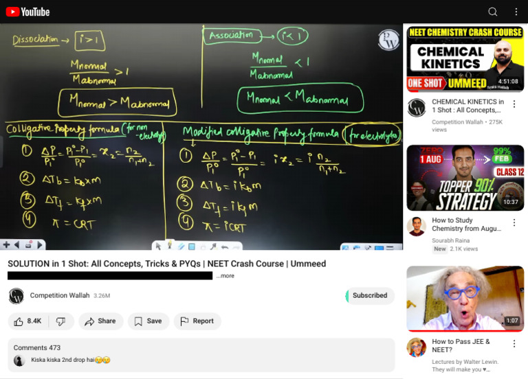 SOLUTION in 1 Shot All Concepts, Tricks & PYQs 2 | PDF | Chemistry | Student Assessment And ...