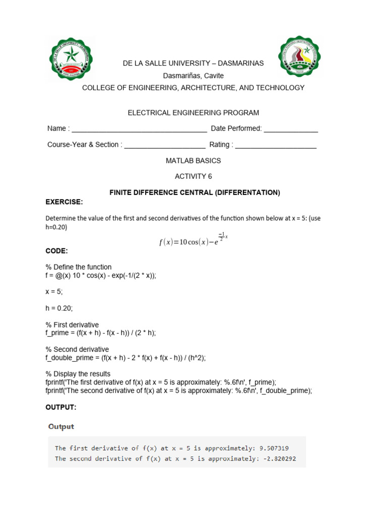 Activity 6 NUMSOL LAB | PDF