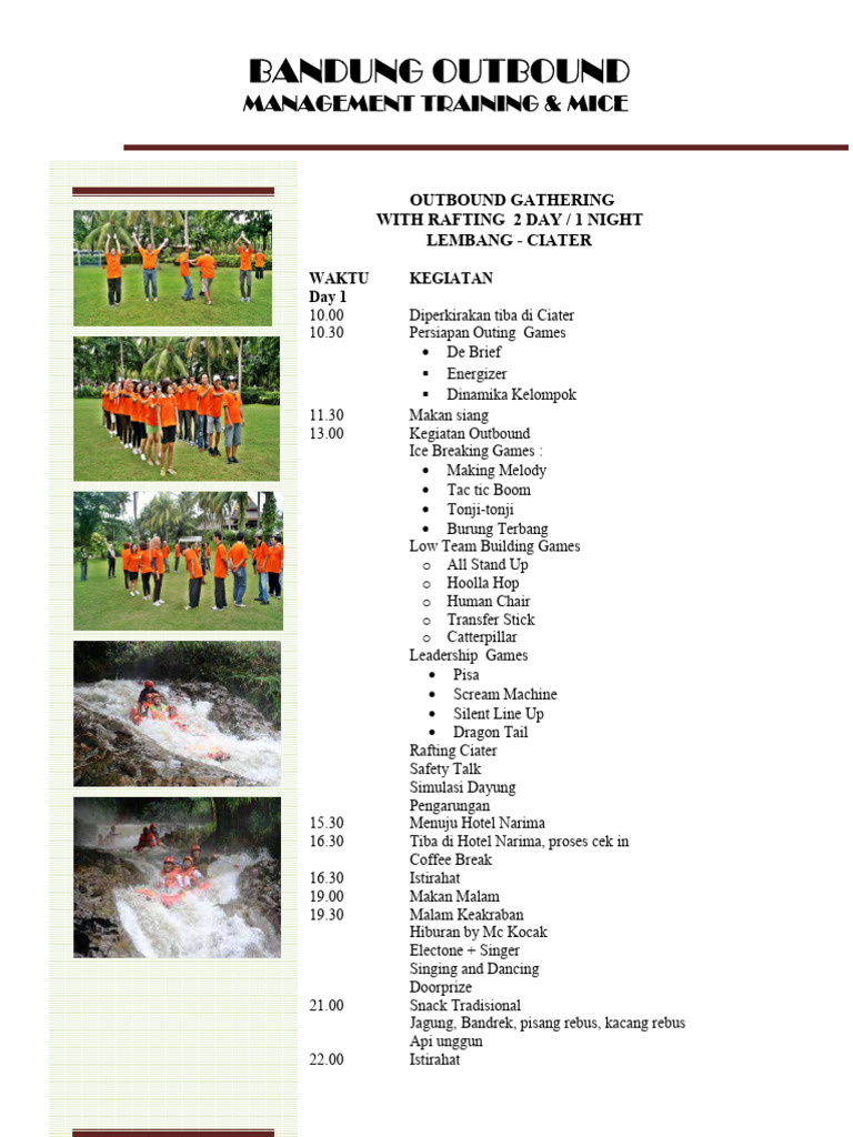 Outbound 2 Day +rafting Ciater'24 | PDF