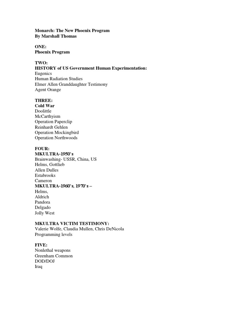 Monarch The New Phoenix Program | PDF | Nuclear Weapons | Unrest