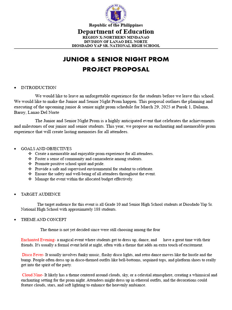 Project Proposal For JSP | PDF | Prom