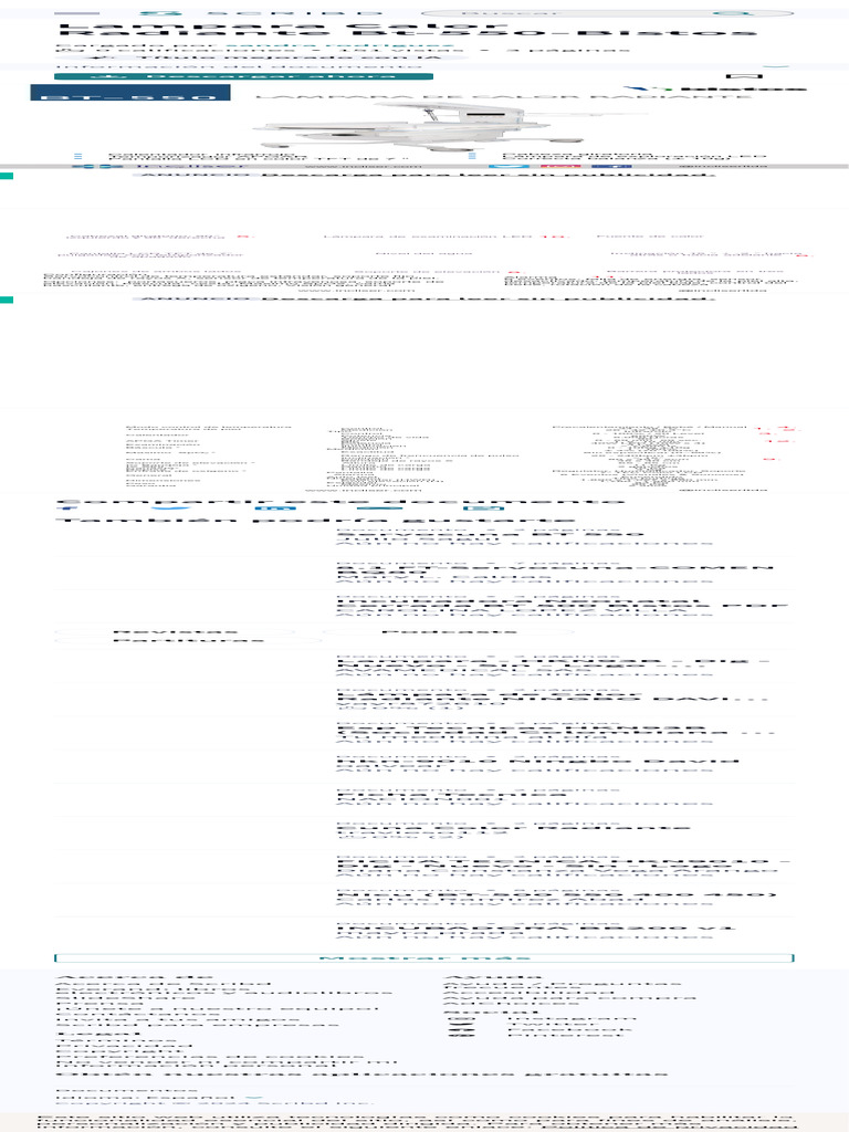 Ficha Técnica Lámpara BT-550 | PDF