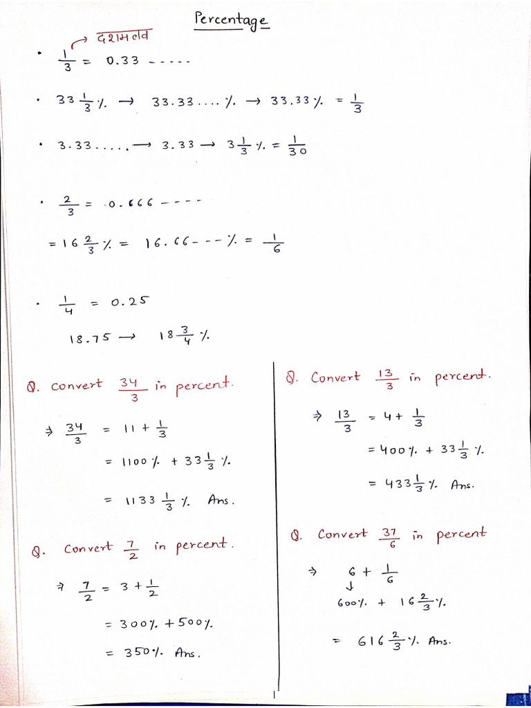 Percentage Notes Class-3 | PDF