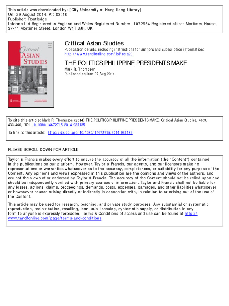 Philippine Presidential Politics Explained | PDF | Corazon Aquino ...