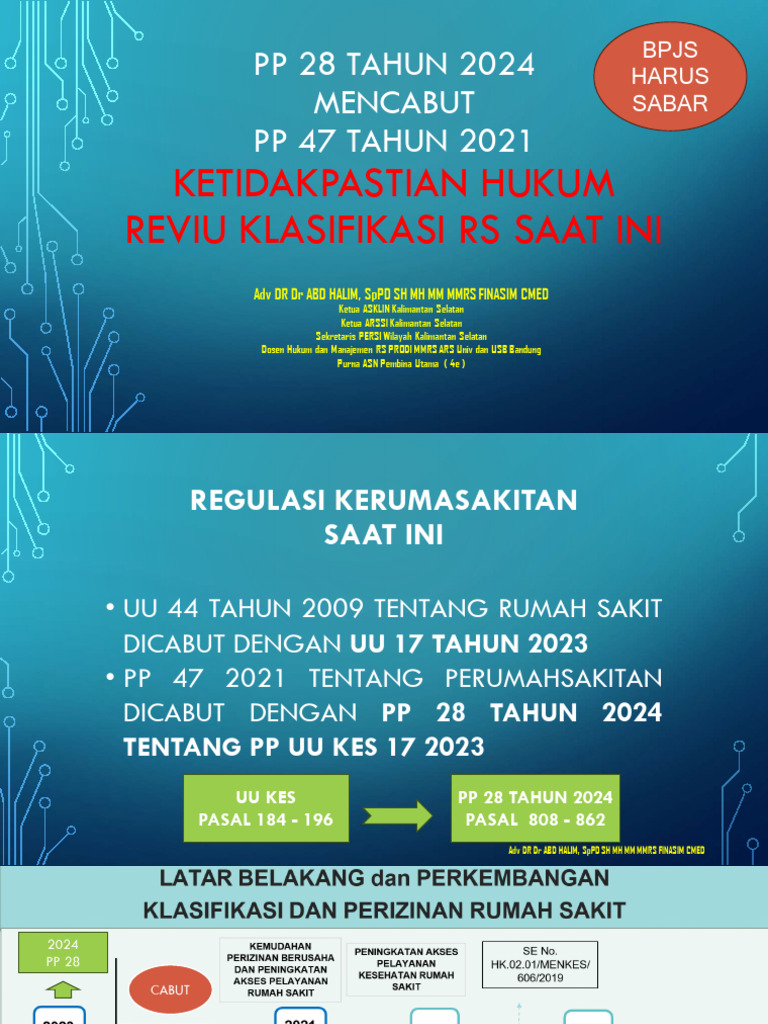 PP 28 Tahun 2024 Mencabut PP 47 2021 | PDF