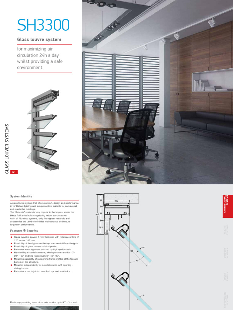 Aluminco sh3300 Jalousie Datasheet en 9050 | PDF | Building Engineering