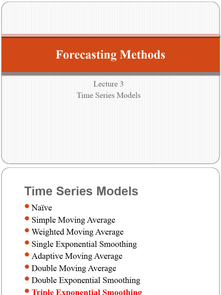 Lecture3 1 | PDF | Forecasting | Statistical Theory
