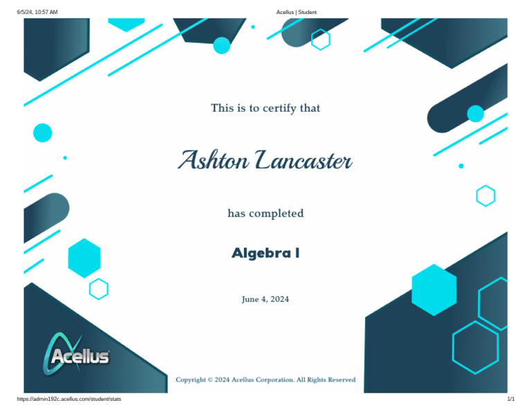 Acellus - Student - Algebra - 1 | PDF
