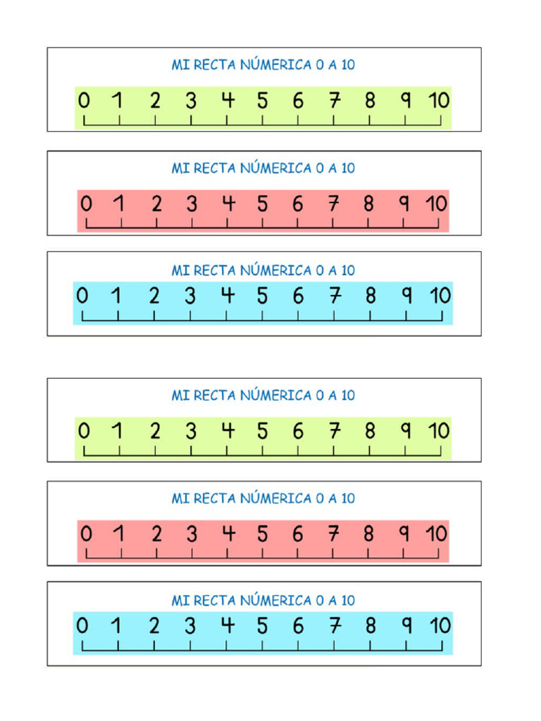 Recta Numerica 0 Al 10 | PDF