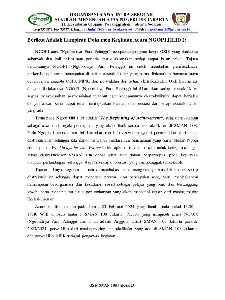 Lampiran Ngopi Jilid I Fixx (2024) | PDF