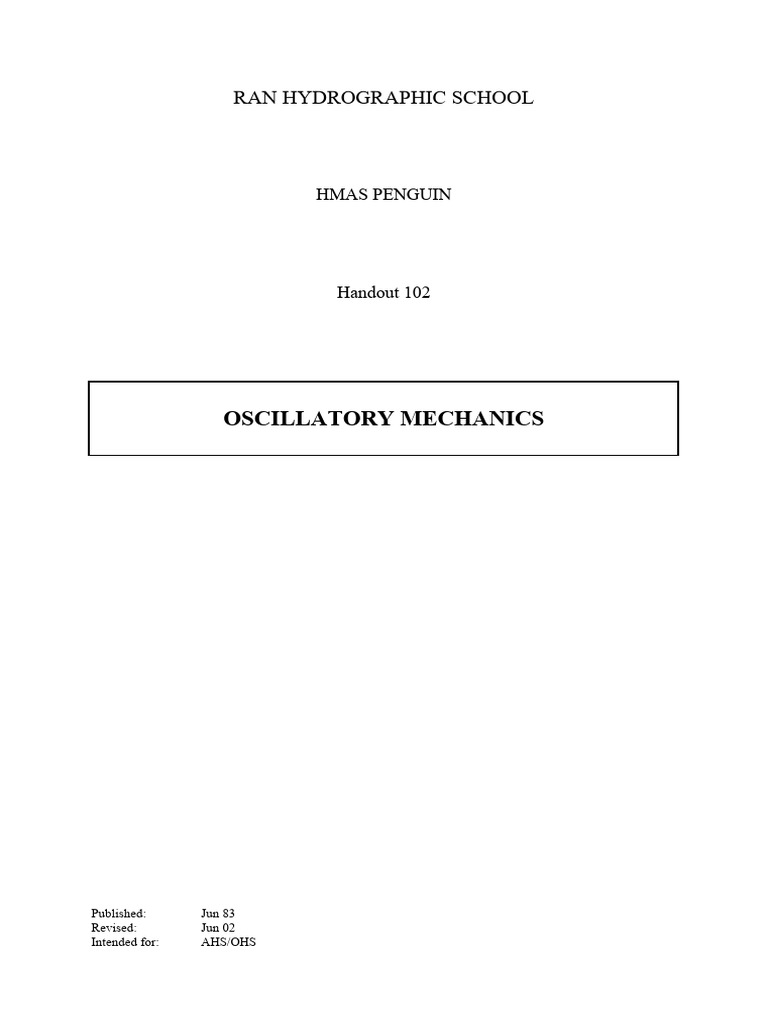 Oscillatory Mechanics Overview | PDF | Waves | Oscillation
