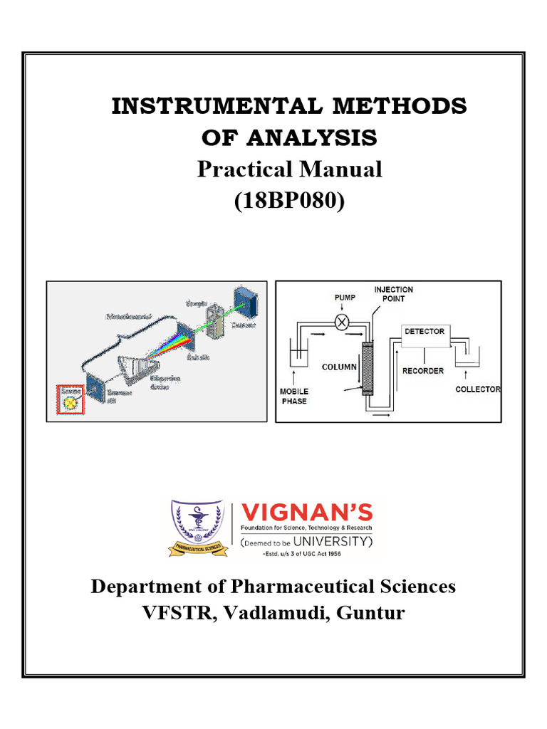 IMA Practical Manual for Pharmacy Students | PDF | Absorbance | Volume