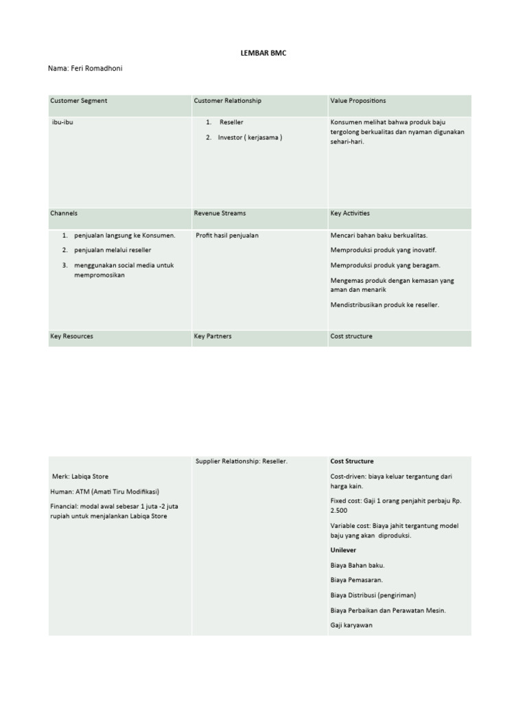 Kelompok 5 Lembar BMC | PDF