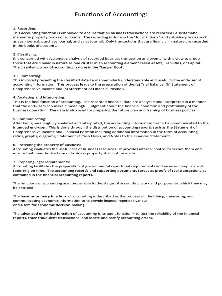 Function of Acctg - 021251 | PDF | Accounting | Financial Statement