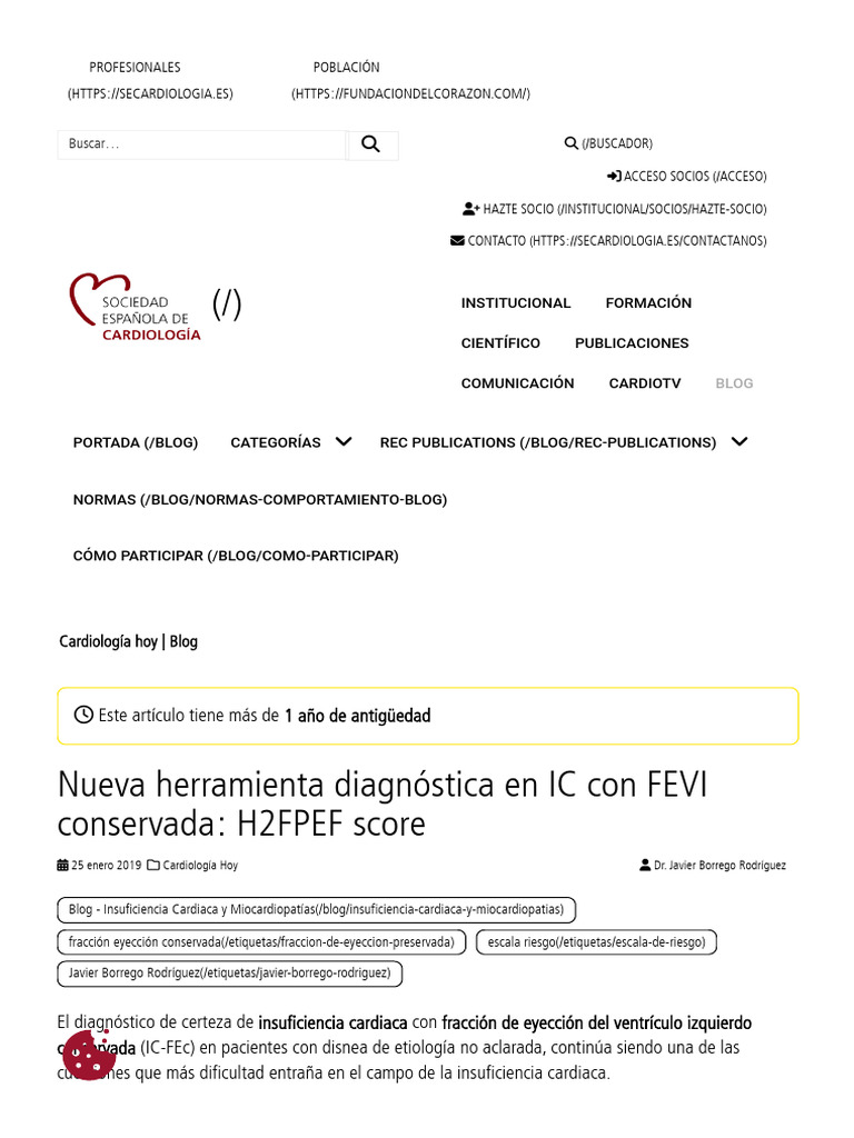 Nueva Herramienta Diagnóstica en IC Con FEVI Conservada - H2FPEF Score ...