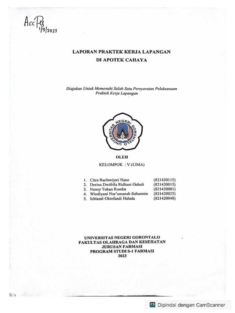 Laporan Apotek Cahaya | PDF