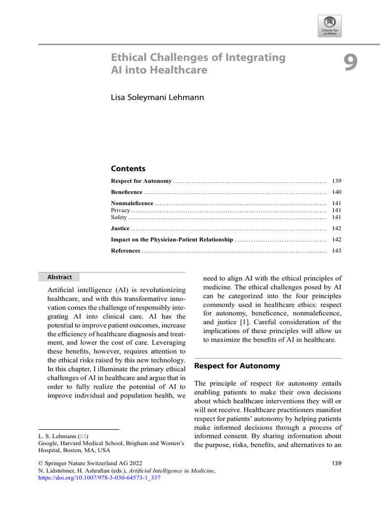 Ethical Challenges of Integrating AI Into Healthcare | PDF | Artificial ... Ethical Challenges of Integrating AI Into Healthcare | PDF | Artificial ...