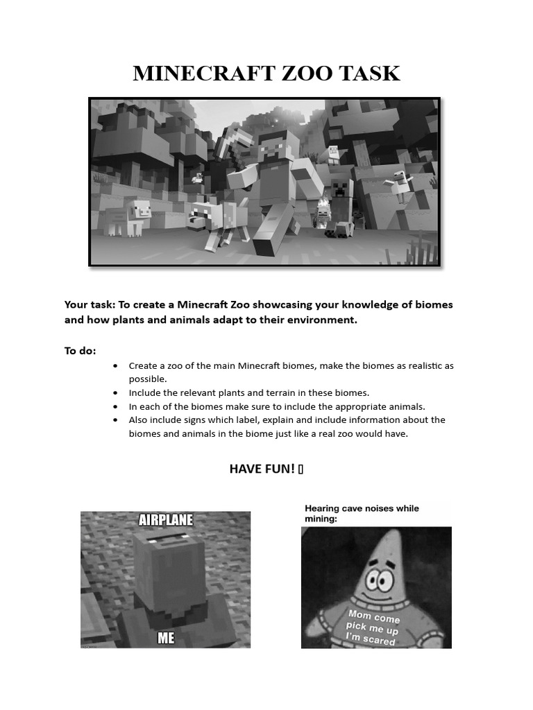 Minecraft Zoo Biome Task | PDF