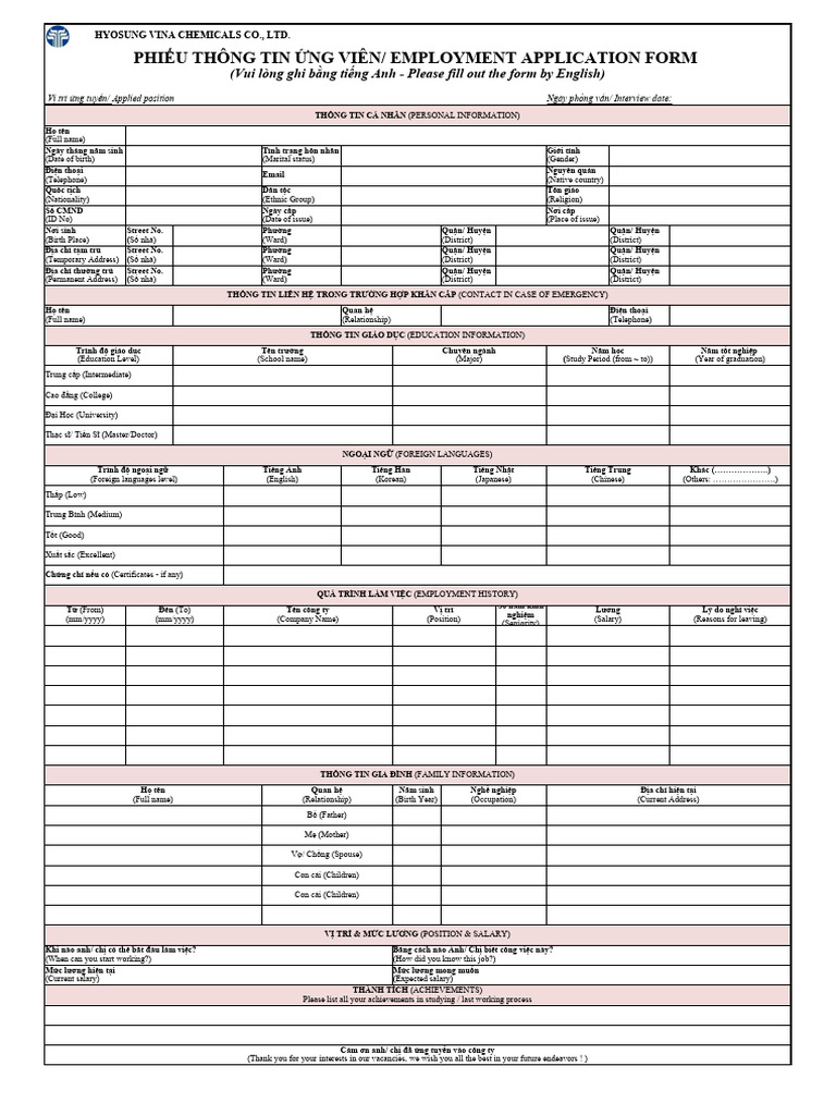 Candidate Information of Worker | PDF