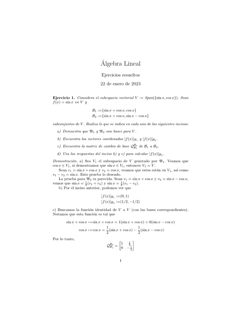 Asesor A 9 Lgebra Lineal-2 | PDF | Mapa lineal | Espacio vectorial