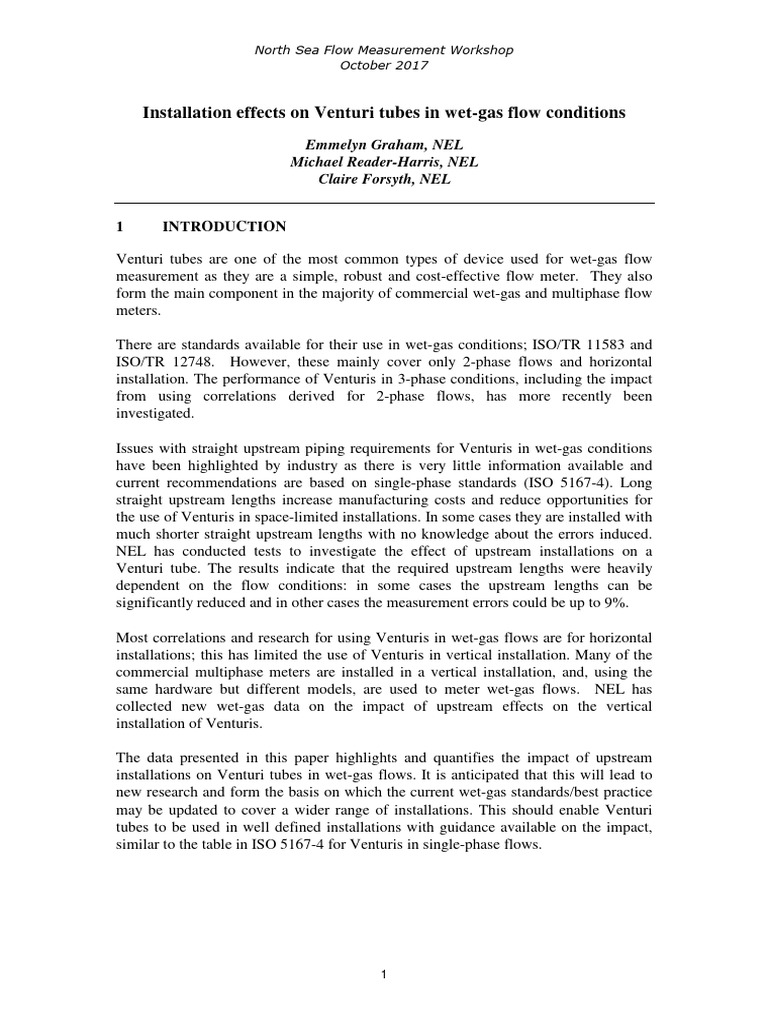 Installation Effects On Venturi Turbines | PDF | Flow Measurement | Gases