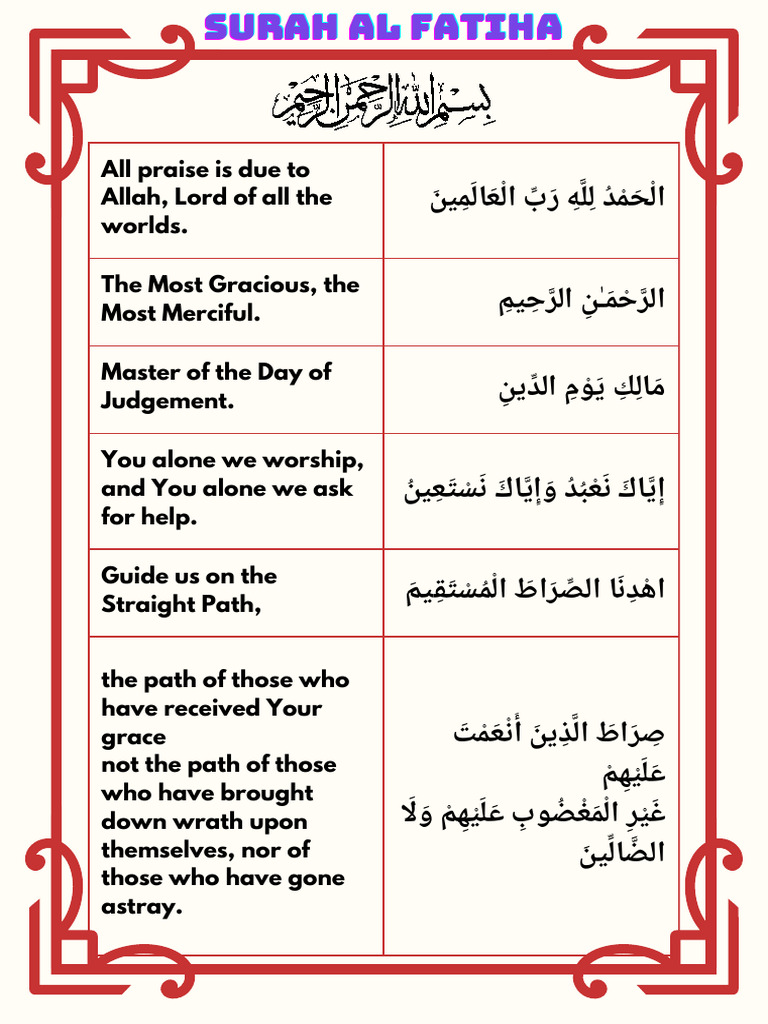Surah Al Fatiha - 20240801 - 092652 - 0000 | PDF