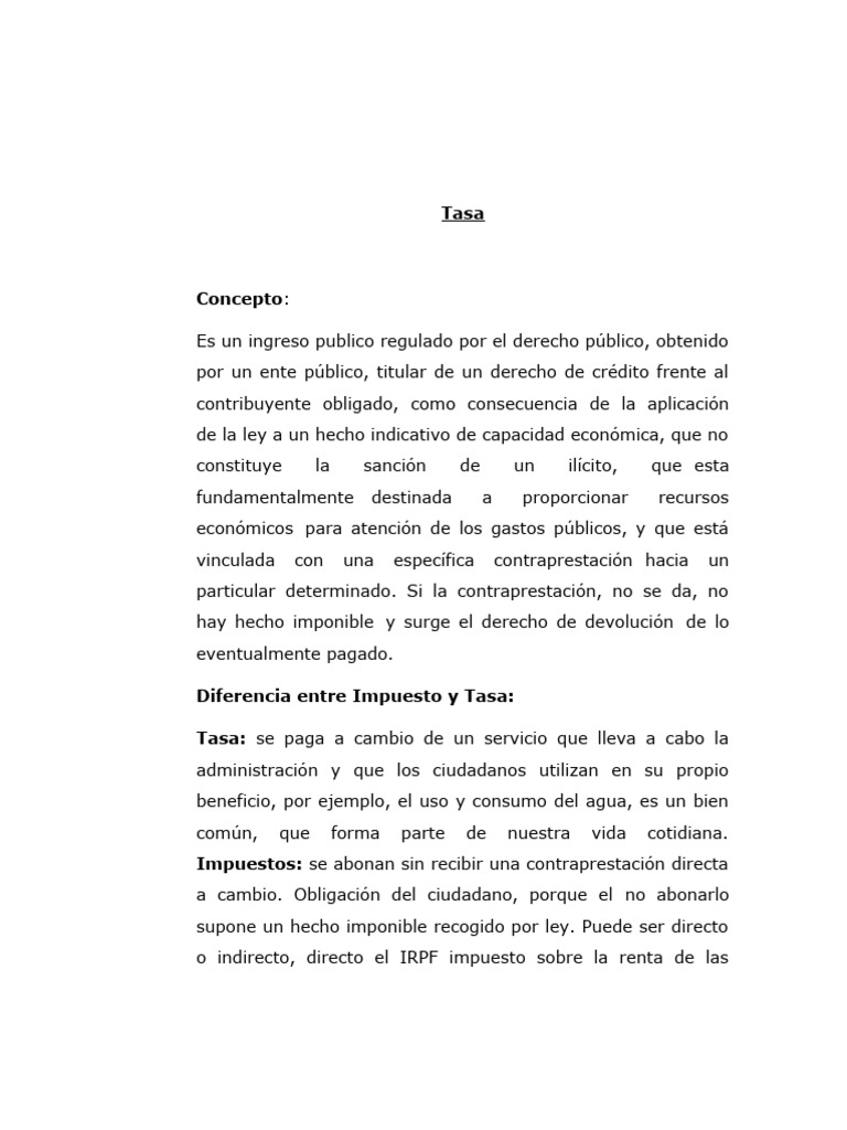 Tasa | PDF | Impuestos | Economias