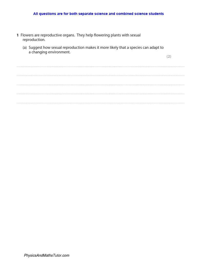 Reproduction 3 QP | PDF | Zygosity | Biology