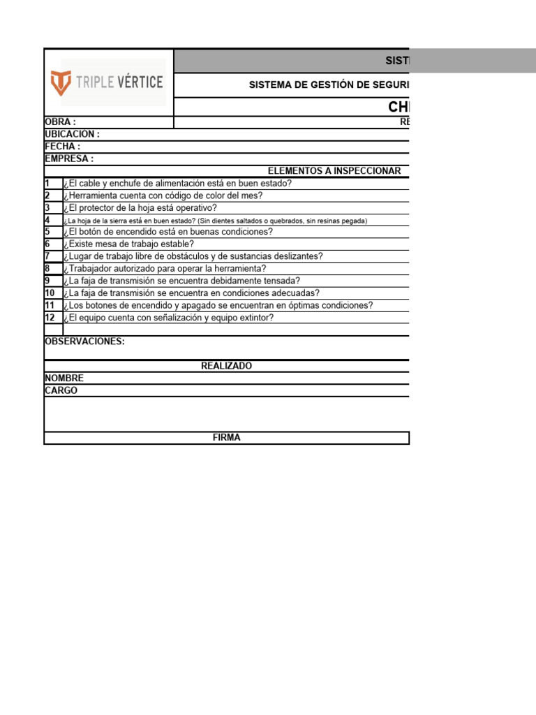 Check List - Sierra Circular | PDF