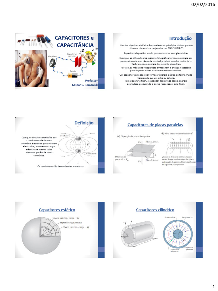 Capacitores: Funcionamento e Tipos | PDF | Capacidade elétrica | Capacitor
