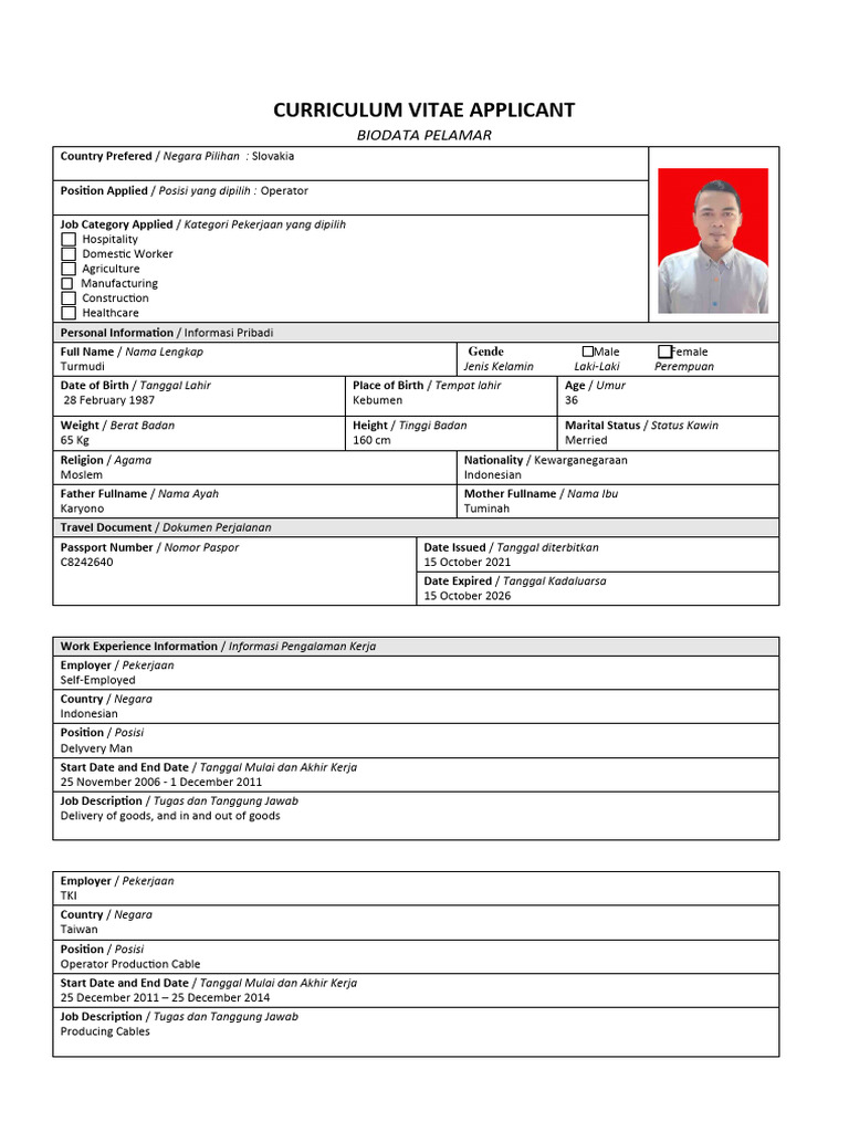 Form Buat CV Baru | PDF