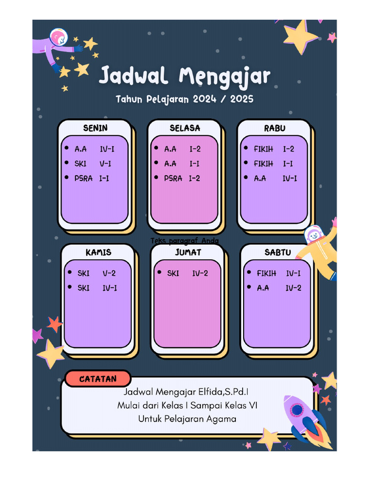 Jadwal Mengajar | PDF