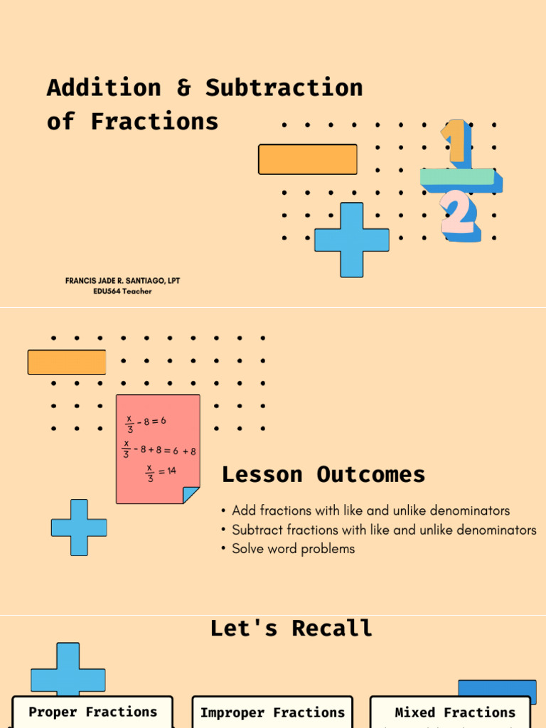 4.1. Addition and Subtraction of Fractions | PDF