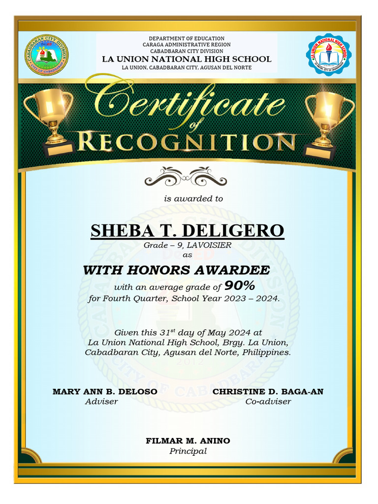 Whole Certificate For Special Awards | PDF | Outdoor Recreation ...