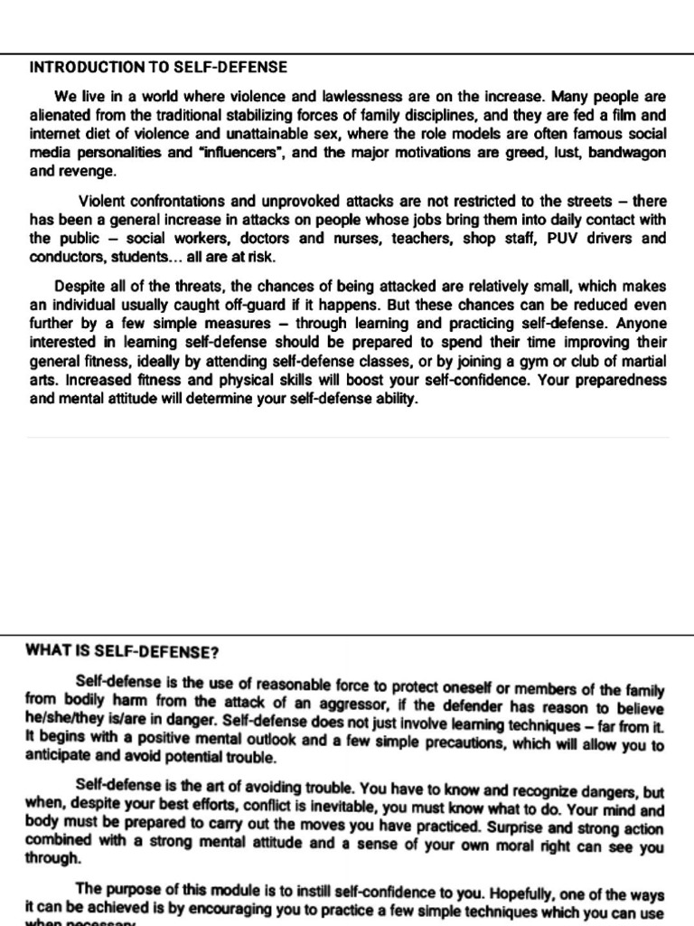 Module1 Self Defense | PDF