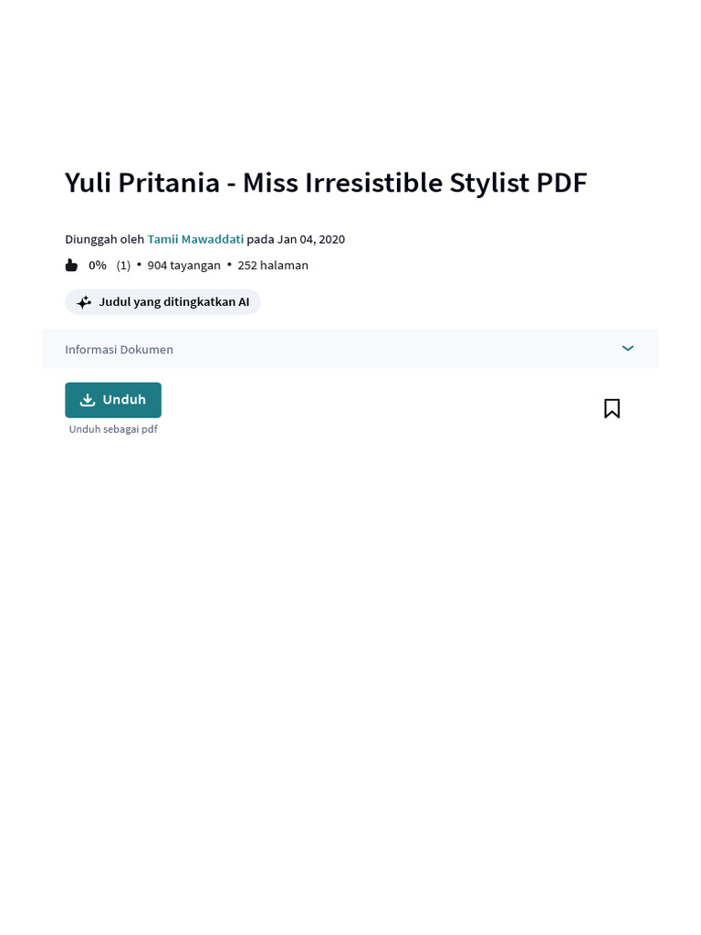 Yuli Pritania - Miss Irresistible Stylist PDF - PDF | PDF