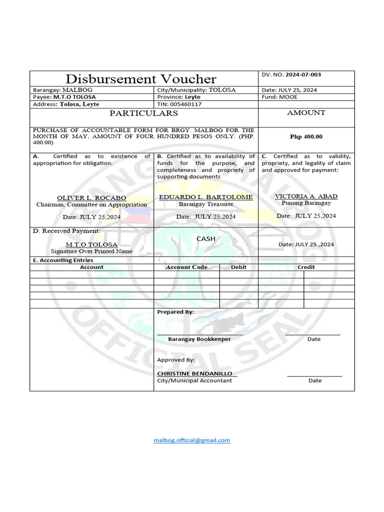 DV For Accntable Forms | PDF | Finance & Money Management | Social Science