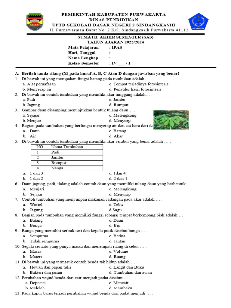 SAS IPAS Kelas 4 | PDF