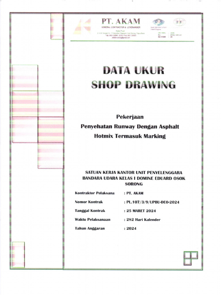 Data Ukur Shop Drawing Penyehatan | PDF