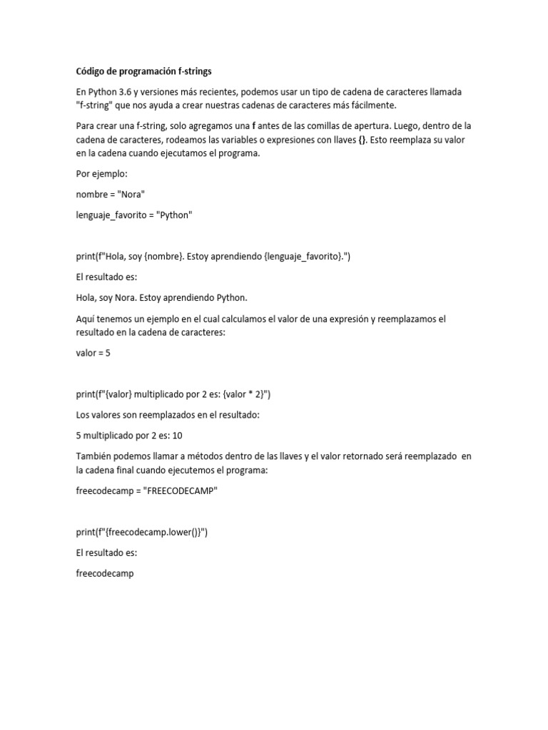 Código De Programación F Strings Pdf 4480