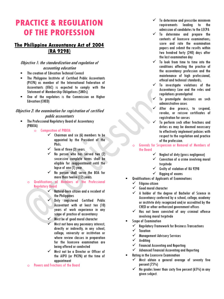 Practice and Regulation of The Profession | PDF | Accounting | Accountant